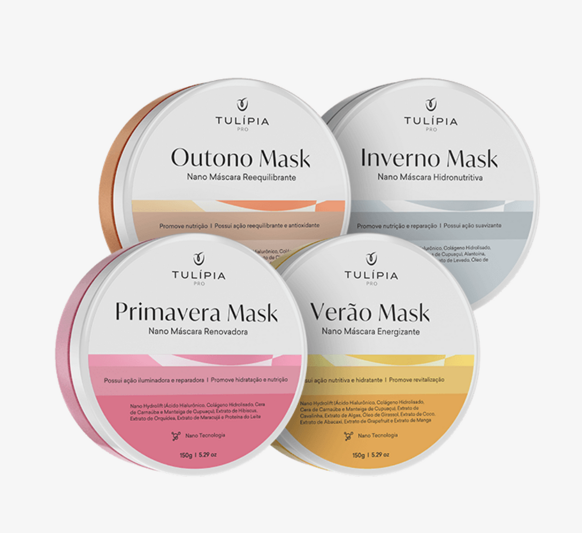KIT 4 ESTAÇÕES NANO MASK TULIPIA (PRIMAVERA, VERÃO, OUTONO E INVERNO ...